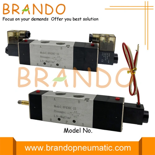 4V430C-15 5/3 Way AirTAC Type Pneumatic Solenoid Valve China Manufacturers Suppliers Factory ...